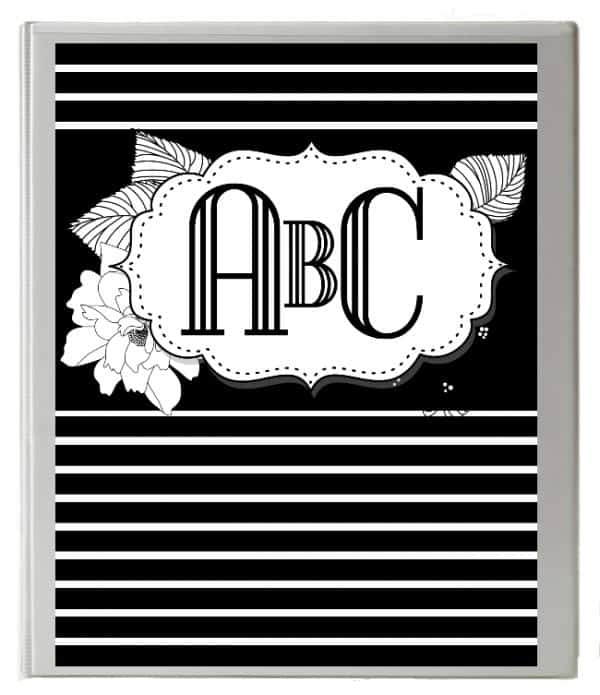 Free Monogram Binder Cover | Customize Online | Instant Download