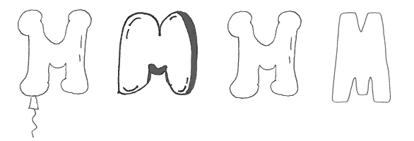 M In Bubble Letters Templates In Printable Format Ready To Print And 