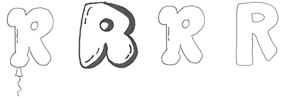  How To Draw Bubble Letters R Onvacationswall