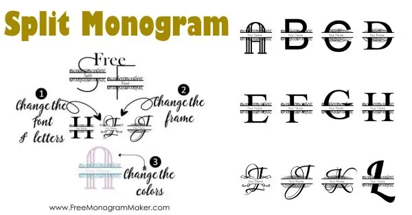 Free split monogram font maker | Create your monogram online