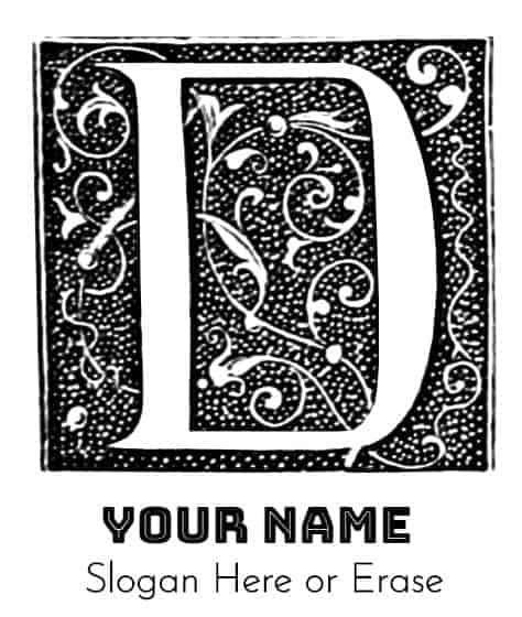 Letter D Monogram | Customize Online | Instant Download
