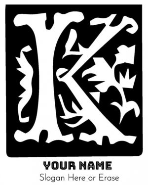 Letter K Monogram | Customize Online | Instant Download