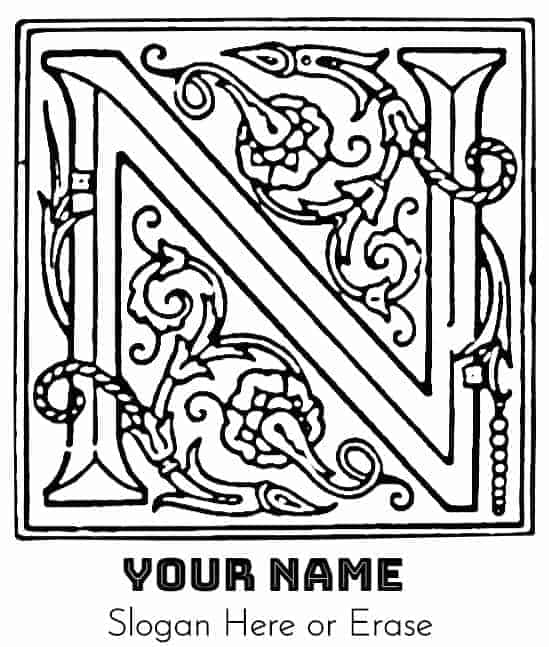 Letter N Monogram | Customize Online | Instant Download