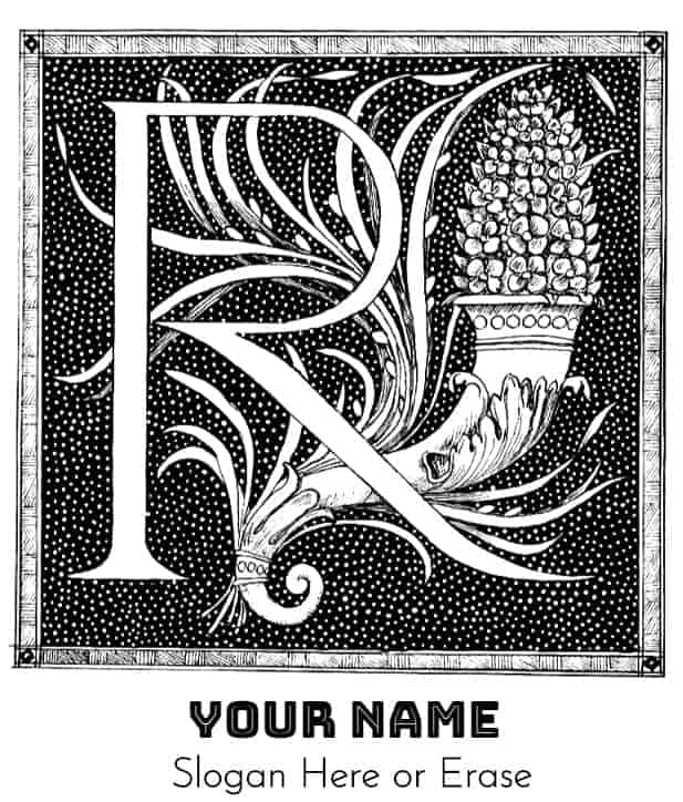 Letter R Monogram | Customize Online | Instant Download